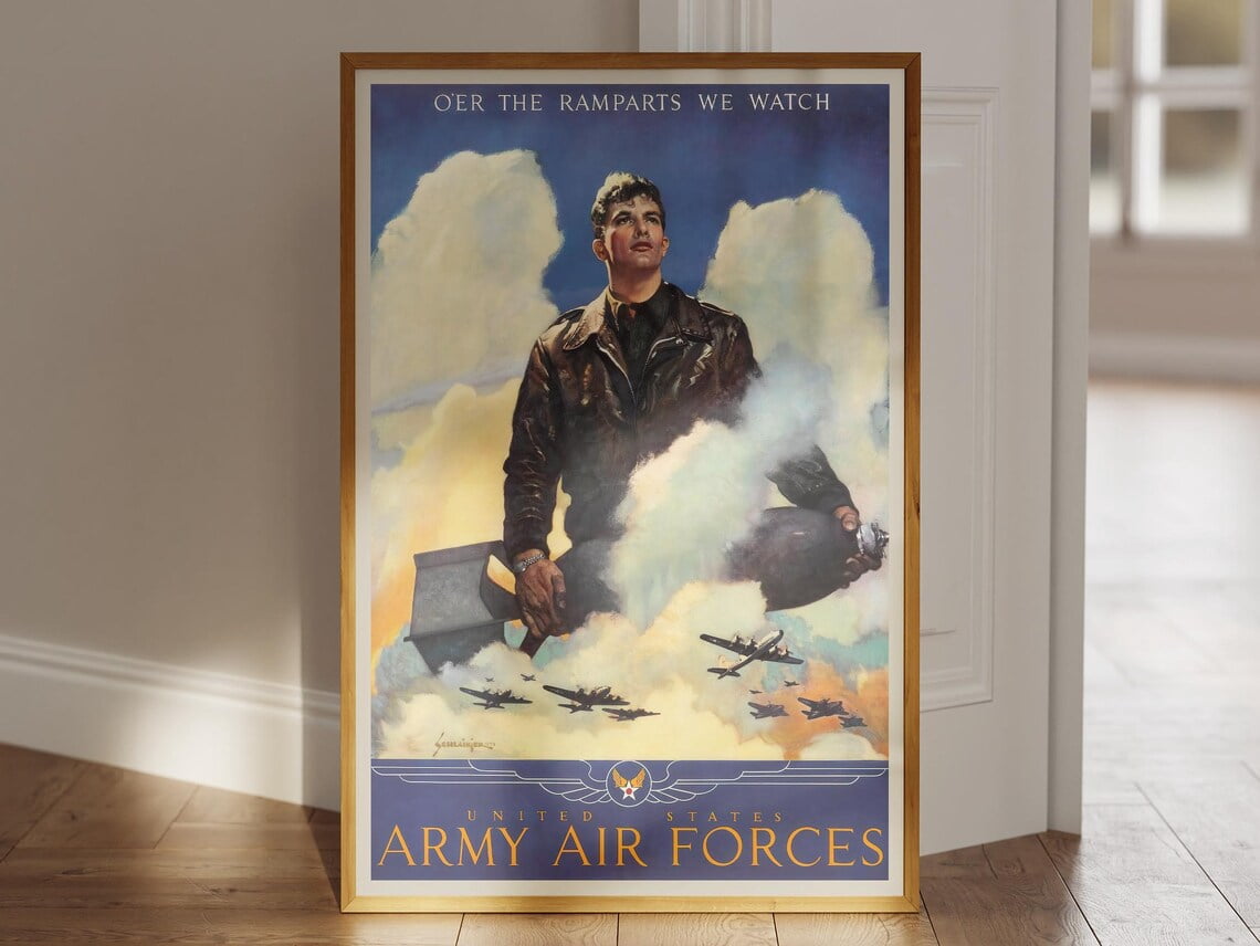 Army Air Forces Wwii Poster Vintage Military Aviation Art, Bomber ...