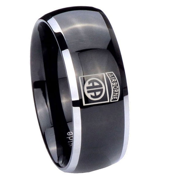 Army Airborne Black 2 Tone Dome Tungsten Men's Ring 10MM - Walmart.com