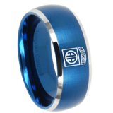 Army Airborne Dome Brushed Finish Blue Tungsten Men's Ring 10MM ...