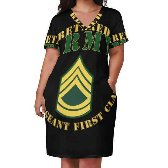 Army - Army - - Retired Loose Pocket Dress Women'S Printed Dresses V ...
