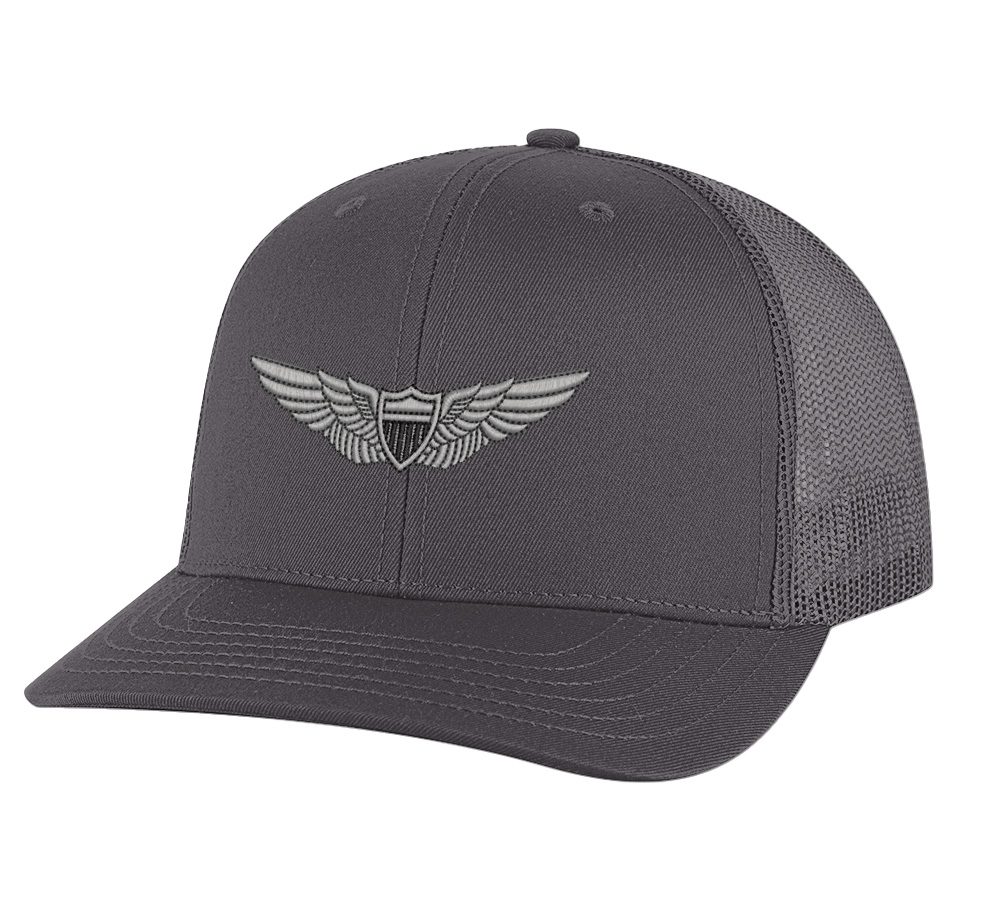 Army Aviation Trucker Hat – Embroidered Pilot Wings in Silver ...