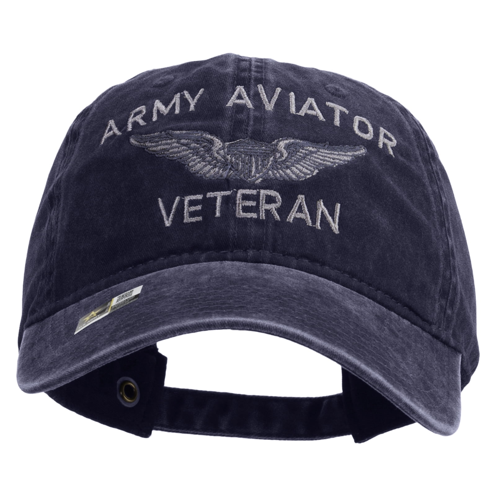 Army Aviator Veteran Embroidered Washed Solid Pigment Dyed Cotton Twill ...