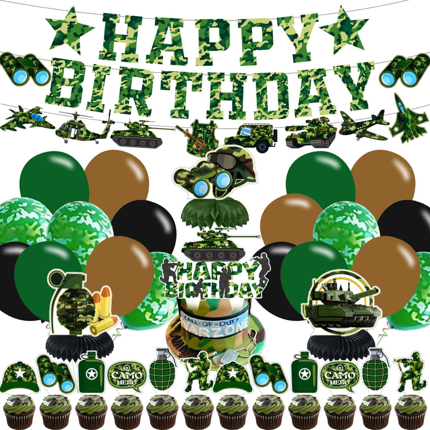 Army Birthday Party Decorations DHF10 Camouflage Party Decoration ...
