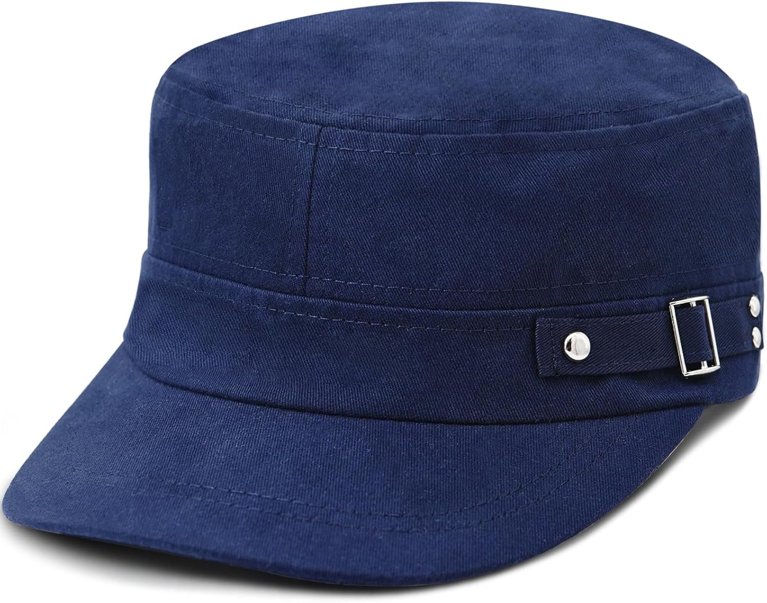 Army Cadet Cap for Men Women Military Flat Top Cap Unisex Basic ...