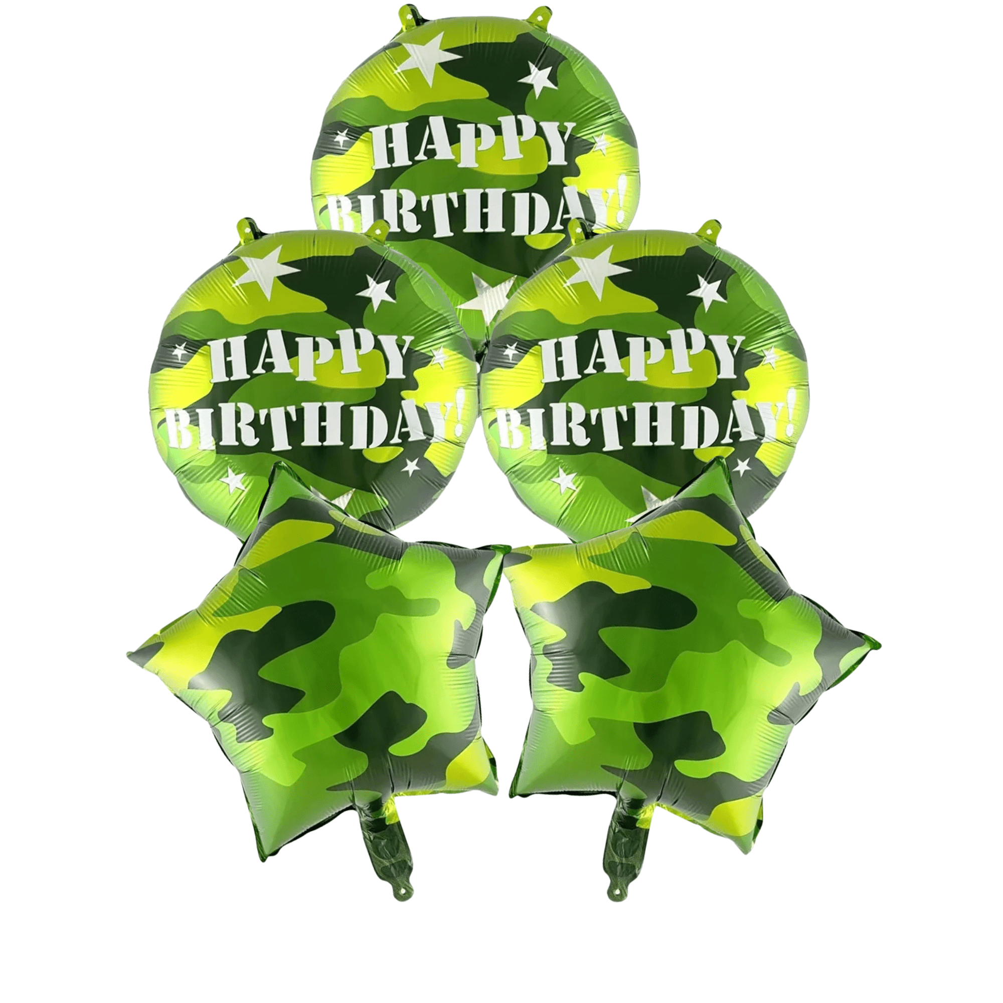 Army Camo Happy Birthday Balloon Set – 5 Pack Military Camouflage Foil ...
