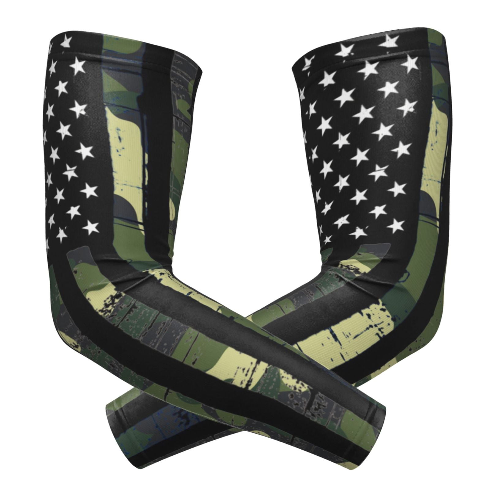 Army Camouflage Flag Arm Sleeves For Men Women Compression Sleeves To ...