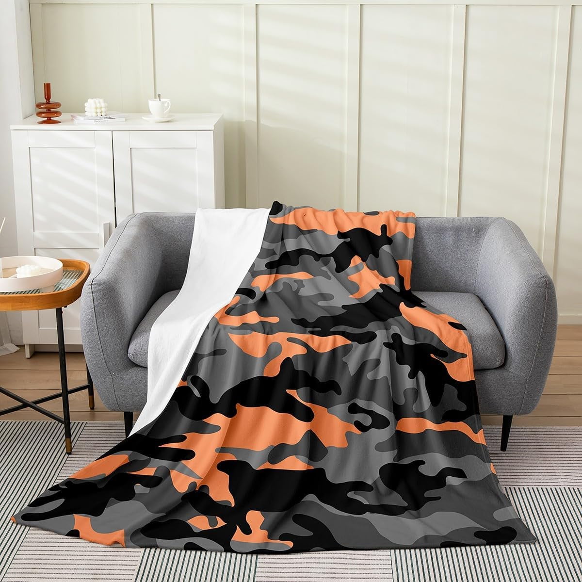 Army Camouflage All Season Bed Blanket Kids,Camo Fleece Throw Blanket ...