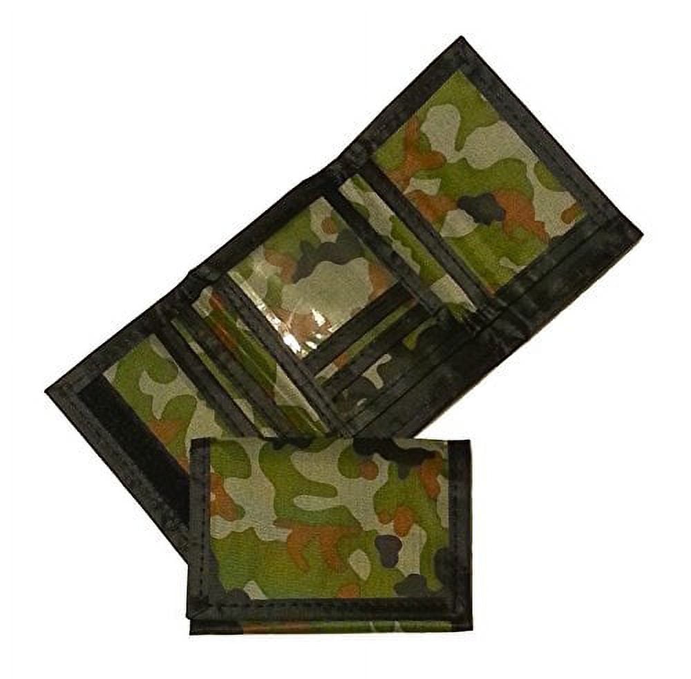 Army Camouflage Trifold Kids' Wallet - Durable Nylon Velcro, Boys Camo ...