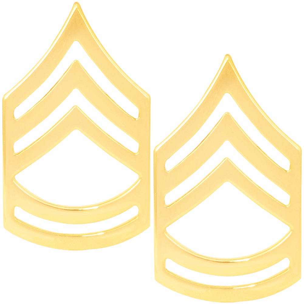 Army Chevron Rank: Brass Metal Finish Sergeant 1st Class SFC (E-7) Pin ...