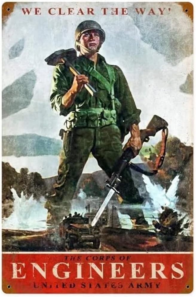 Army Corps Engineer Vintage Metal Sign Bar Garage Bedroom Home Plaque ...