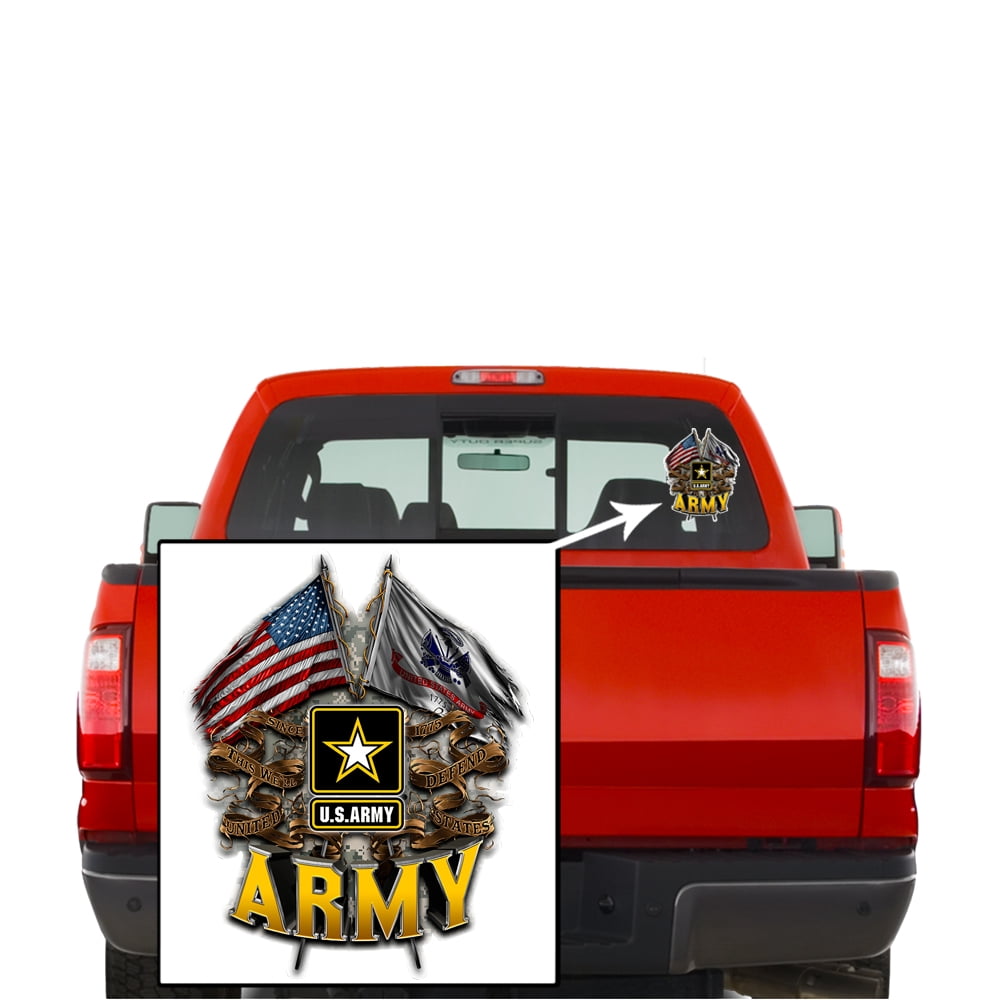 Army Decals, Show Your Pride with our ARMY DOUBLE FLAG US ARMY ...