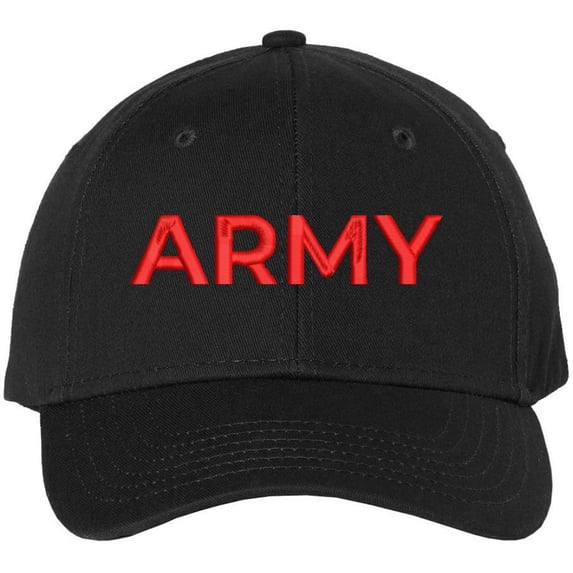 Army Embroidered Baseball Cap | US Army Text | Structured Hat (Black ...