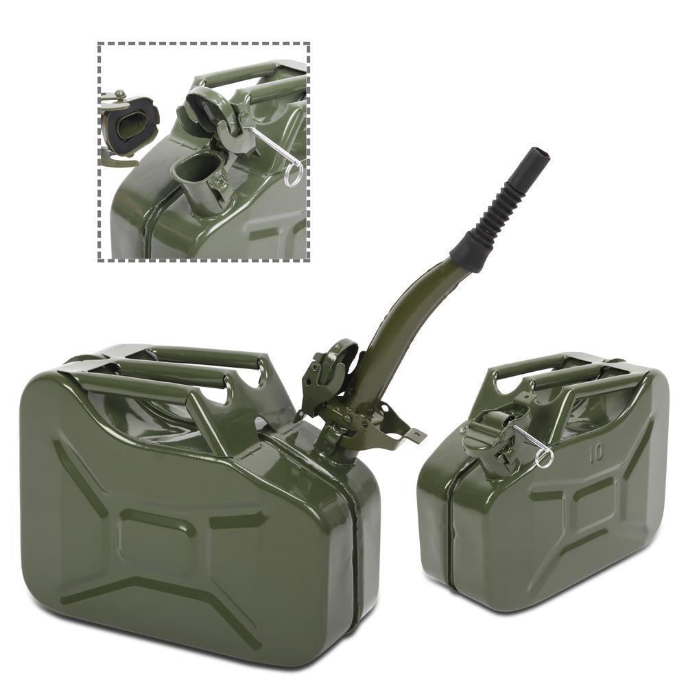 Army Green 10L Fuel Can Backup Steel Tank Fuel Gas Gasoline with Oil ...