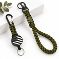 Army Green 2-Pack Retractable Keychains Heavy Duty Paracord Lanyard ...