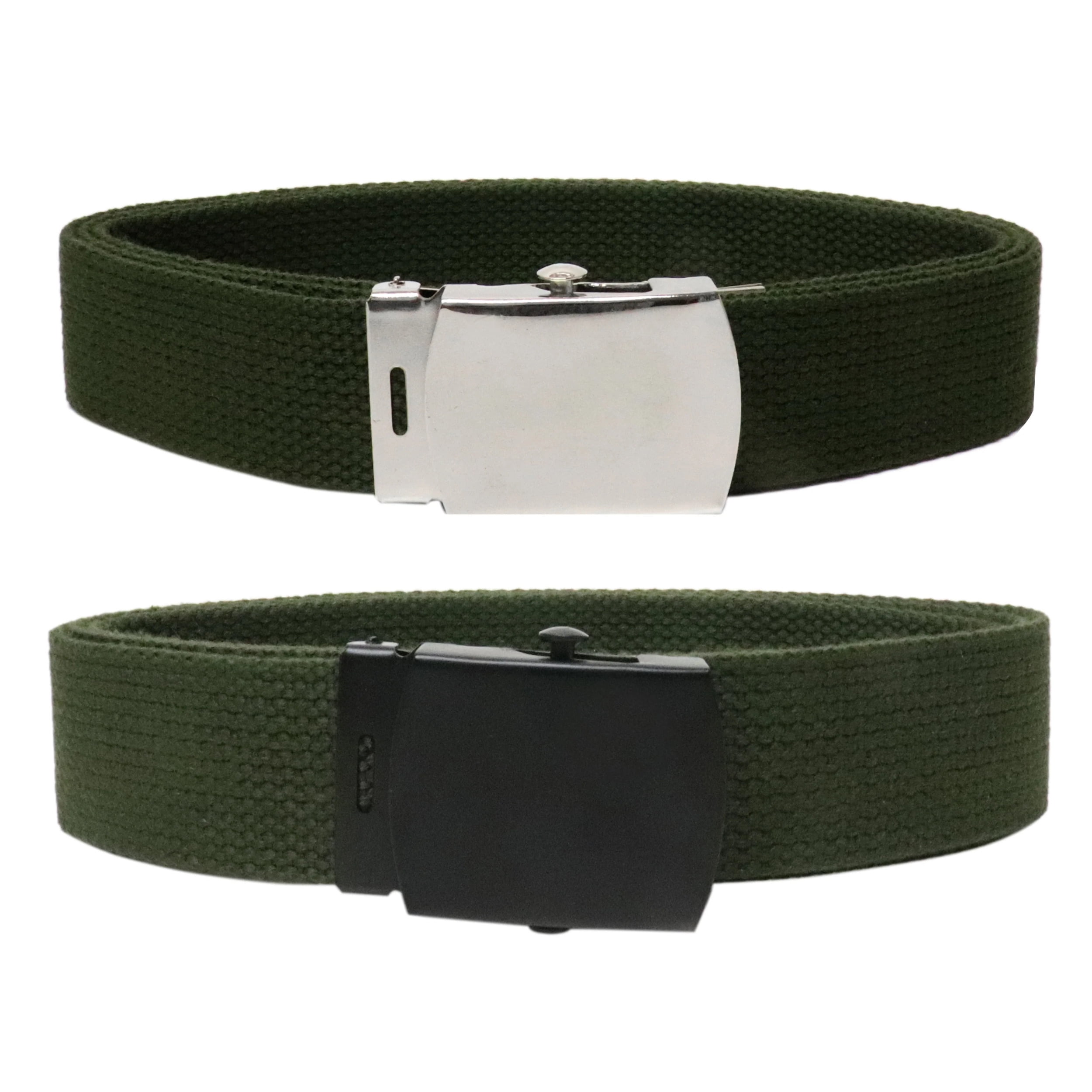 Army Green Adjustable Canvas Military Web Belt With Metal Buckle 32 to ...