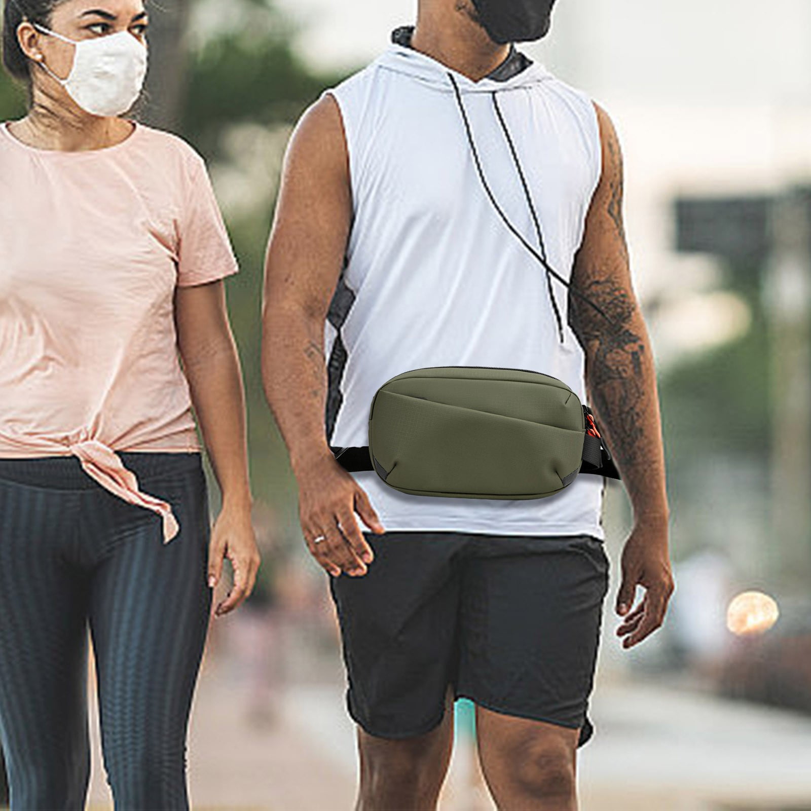 Army Green Army Green Solid Color Nylon Backpack Large Capacity ...