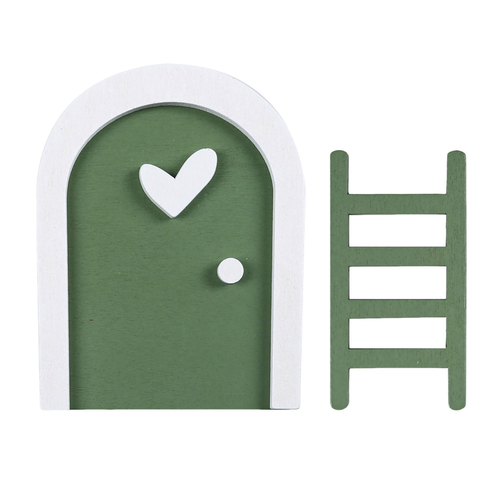 Army Green Miniature Fairy Door Decor Wooden Tree House Accessory Garden Ornament Dollhouse ...