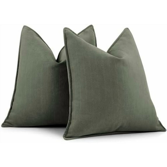 Army Green Pillow Covers 18x18 Set of 2 Chenille Throw Pillow Covers ...