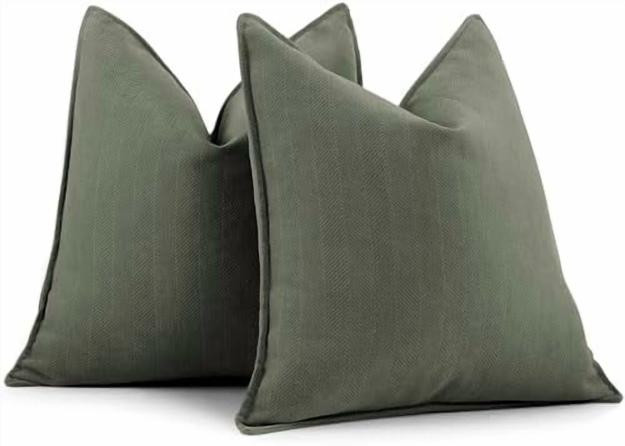 Army Green Pillow Covers 20x20 Set of 2 Chenille Throw Pillow Covers ...