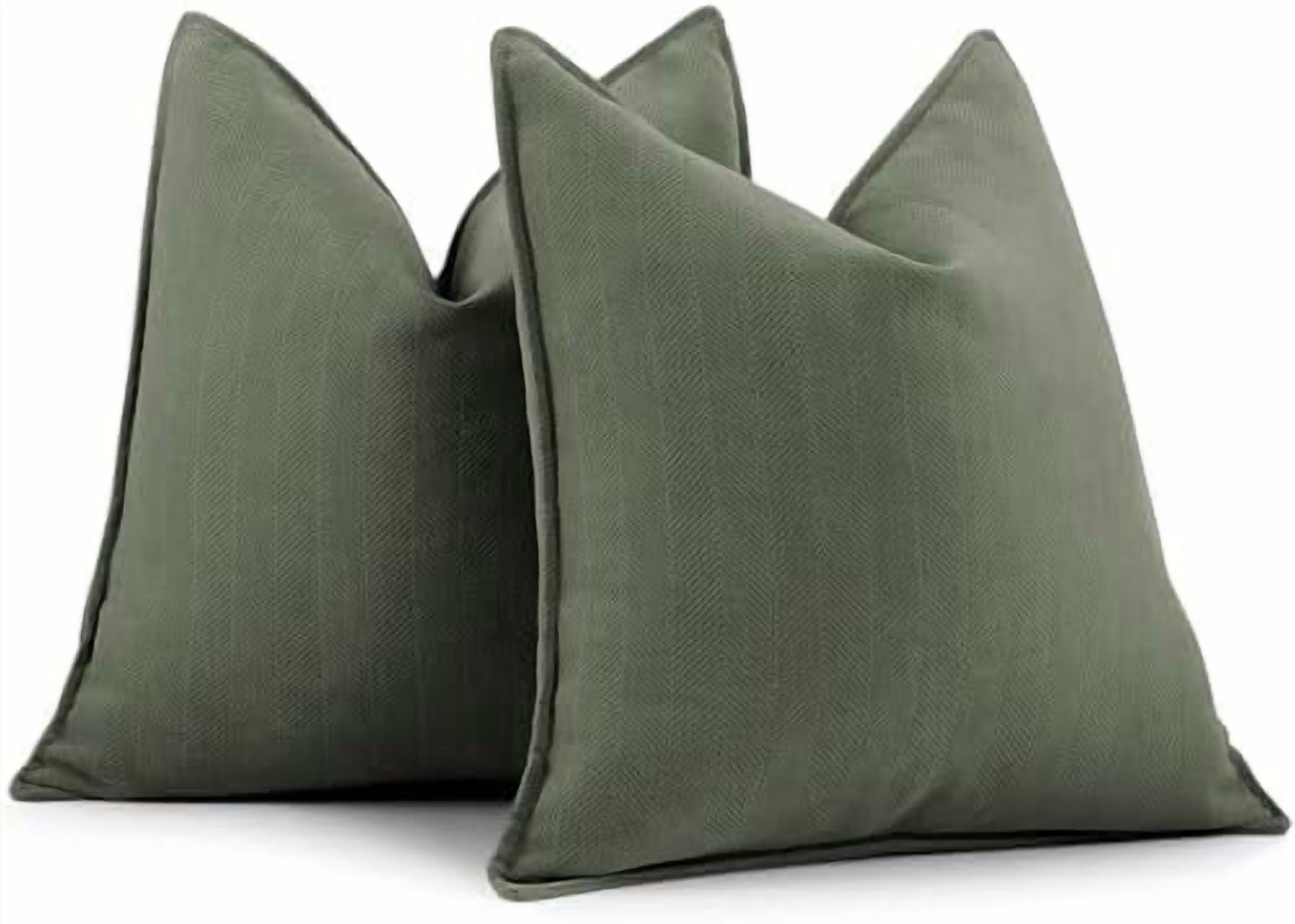 Army Green Pillow Covers 24x24 Set of 2 Chenille Throw Pillow Covers ...