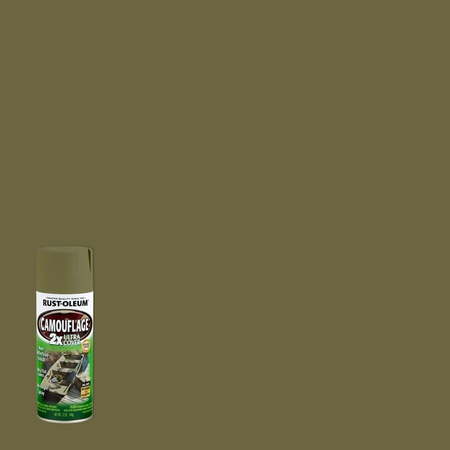 Army Green, Rust-Oleum Camouflage 2X Ultra Cover Spray Paint, 12 oz ...