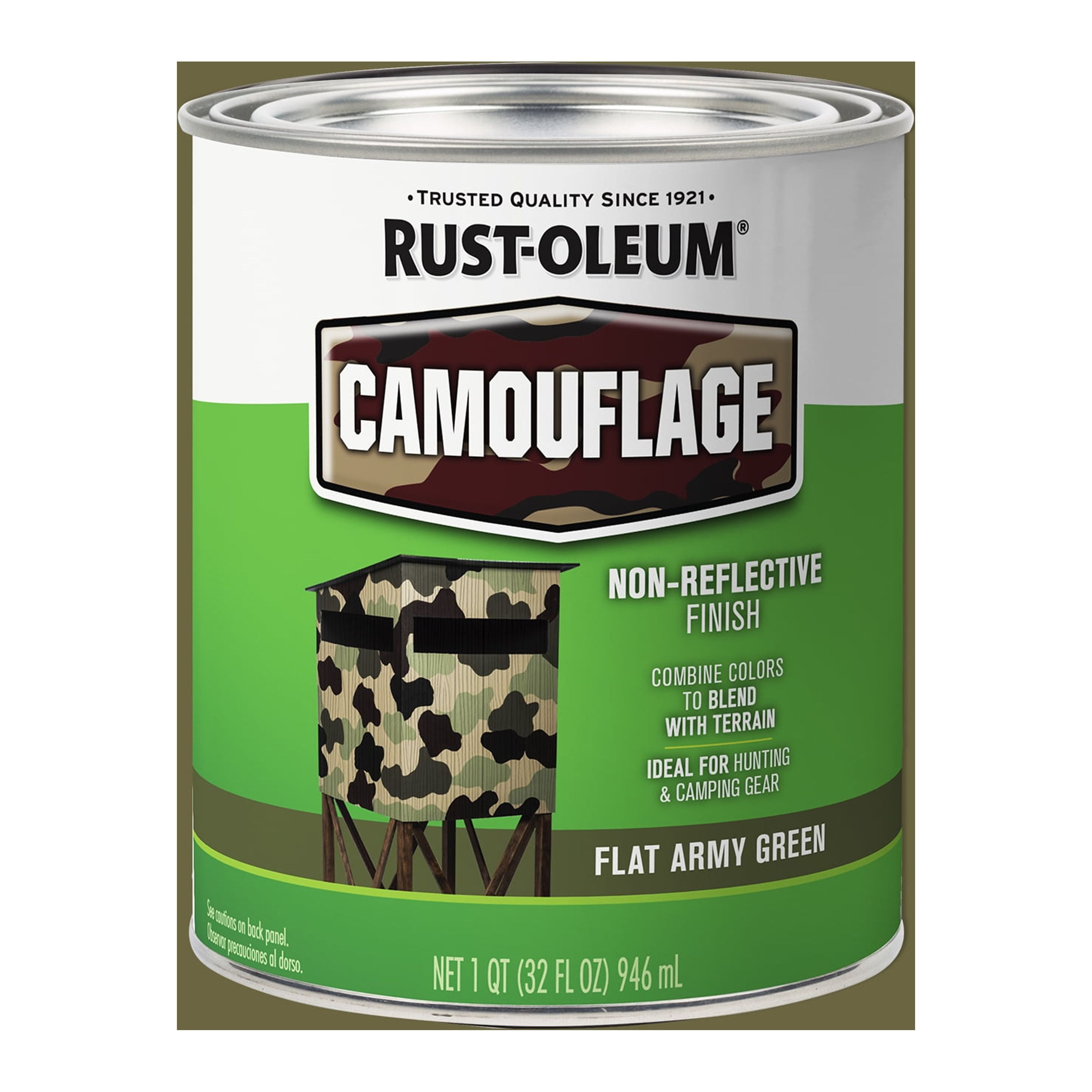 2 Pack, Army Green, Rust-Oleum Specialty Camouflage Spray Paint- Quart ...
