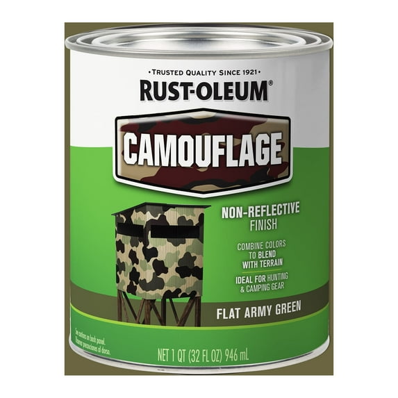 Army Green, Rust-Oleum Specialty Camouflage Spray Paint- Quart, 2 Pack ...