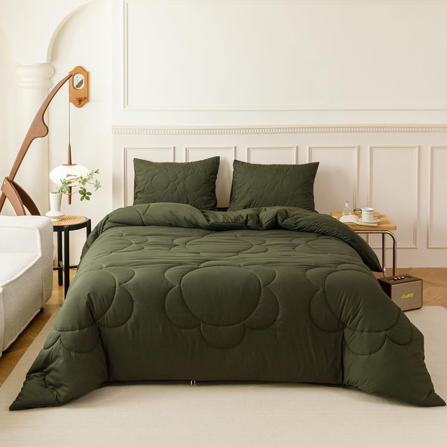 Army Green Sunflower Comforter Sets Twin Size Comforter Set Lightweight ...