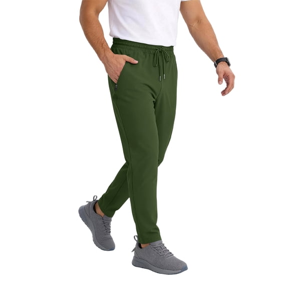 Army Green Sweatpants Mens with Pockets Gym Joggers Tapered - Pull up ...
