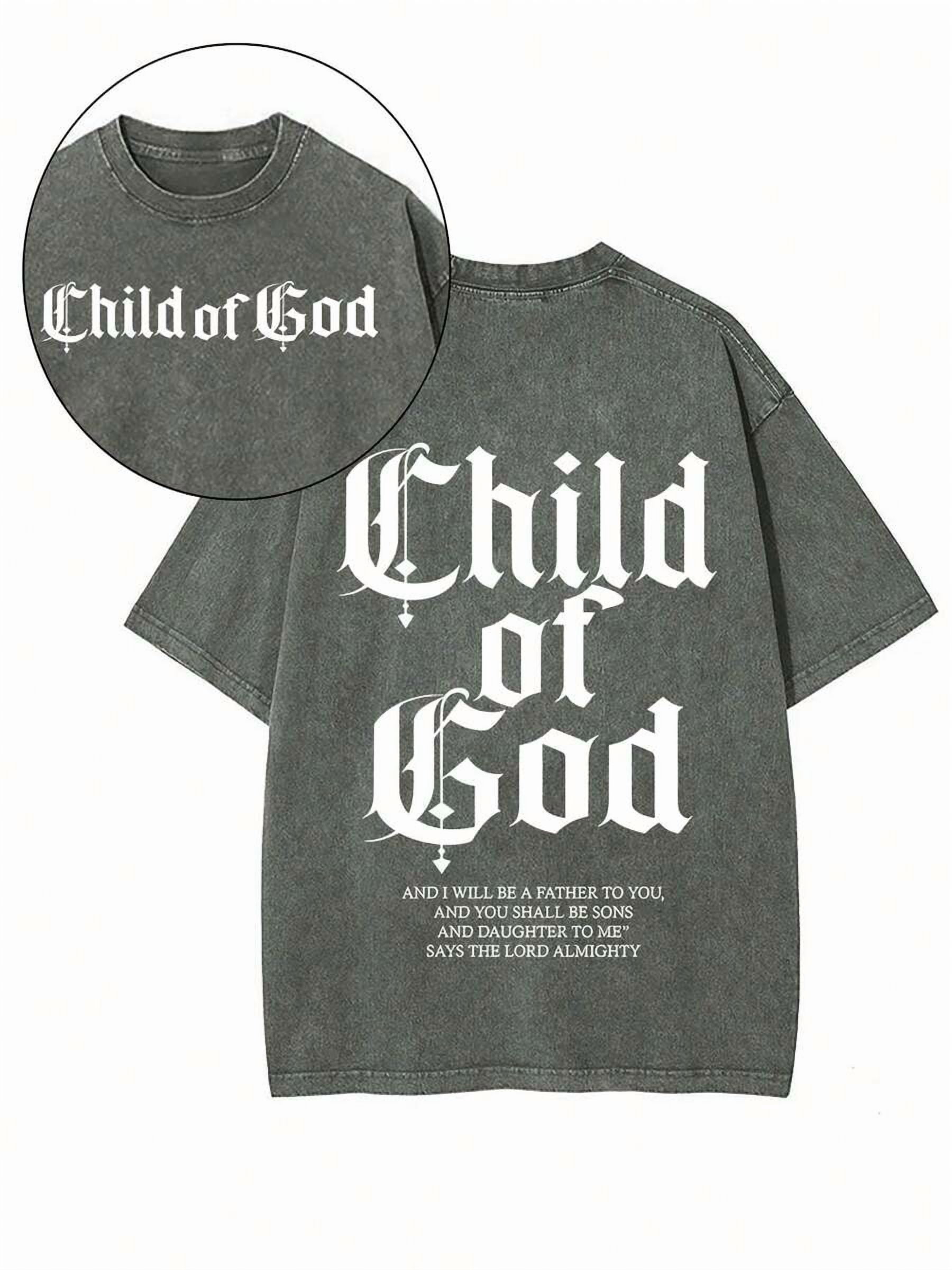 Army Green Washed Graphic T-Shirt, 230G Double-Sided Print, Crew Neck ...