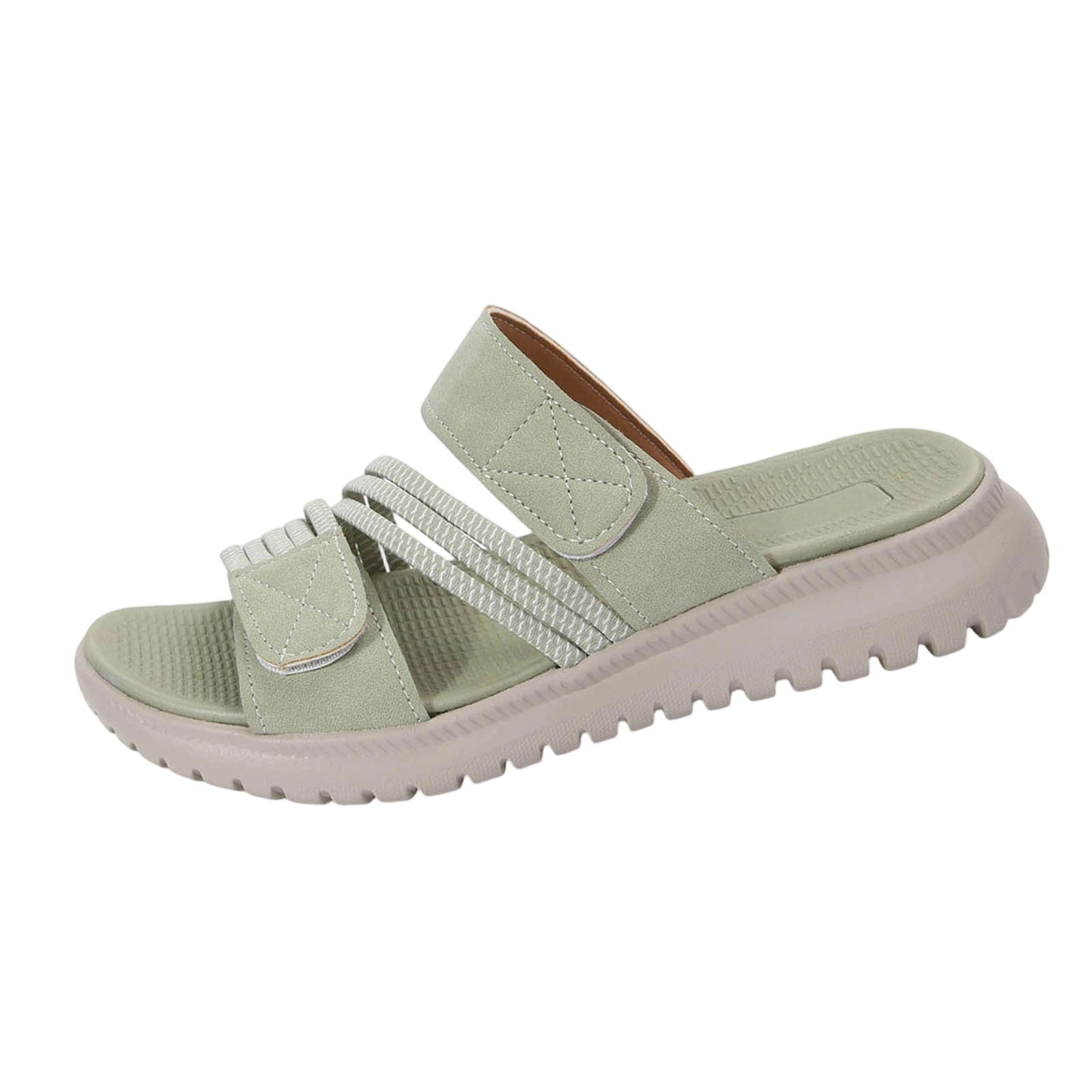 Army Green Womens Casual Wedge Heel Sandals Comfortable Soft Sole Slip ...