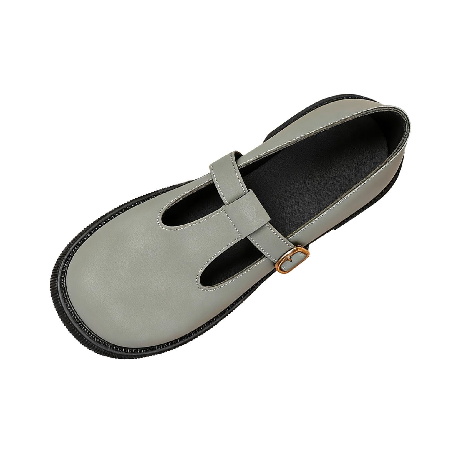 Army Green Womens Mary Jane Shoes T Strap Buckle Low Heel Suede Upper ...