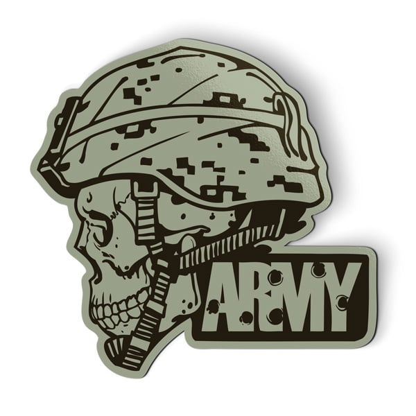 Army Helmet Skull Military - 5.5" Magnet for Car Locker Refrigerator ...
