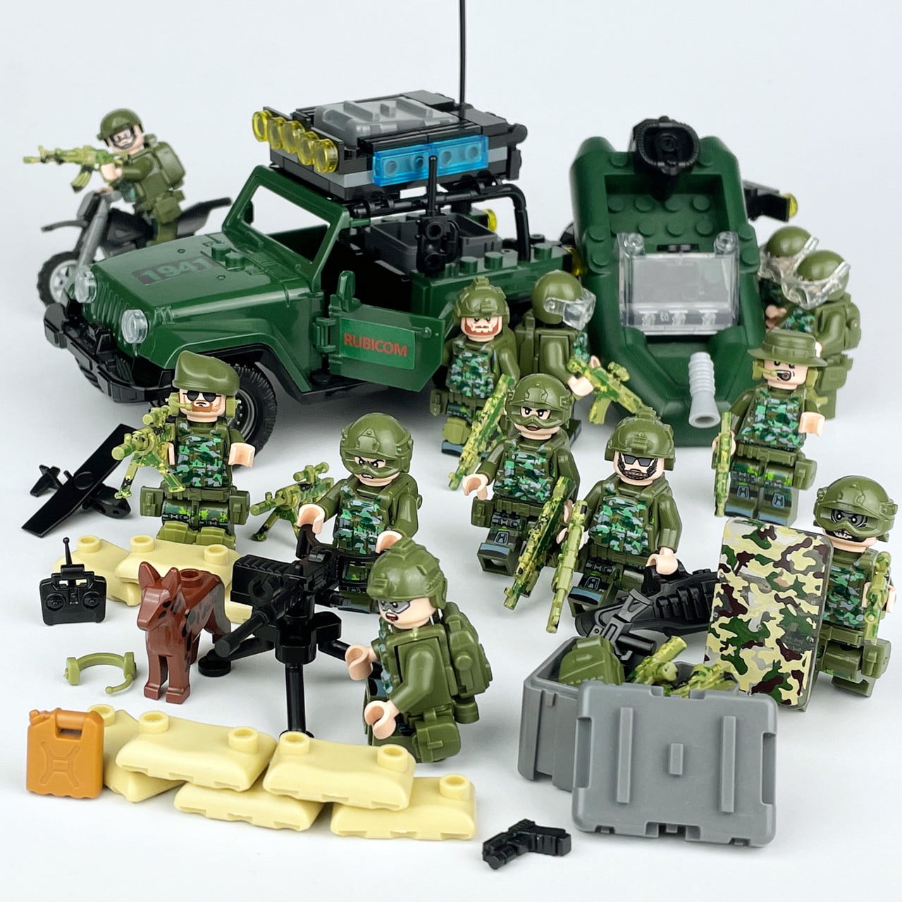 Army Jungle Special Forces 12 Custom Minifigures + Jeep - L43 - Walmart.com