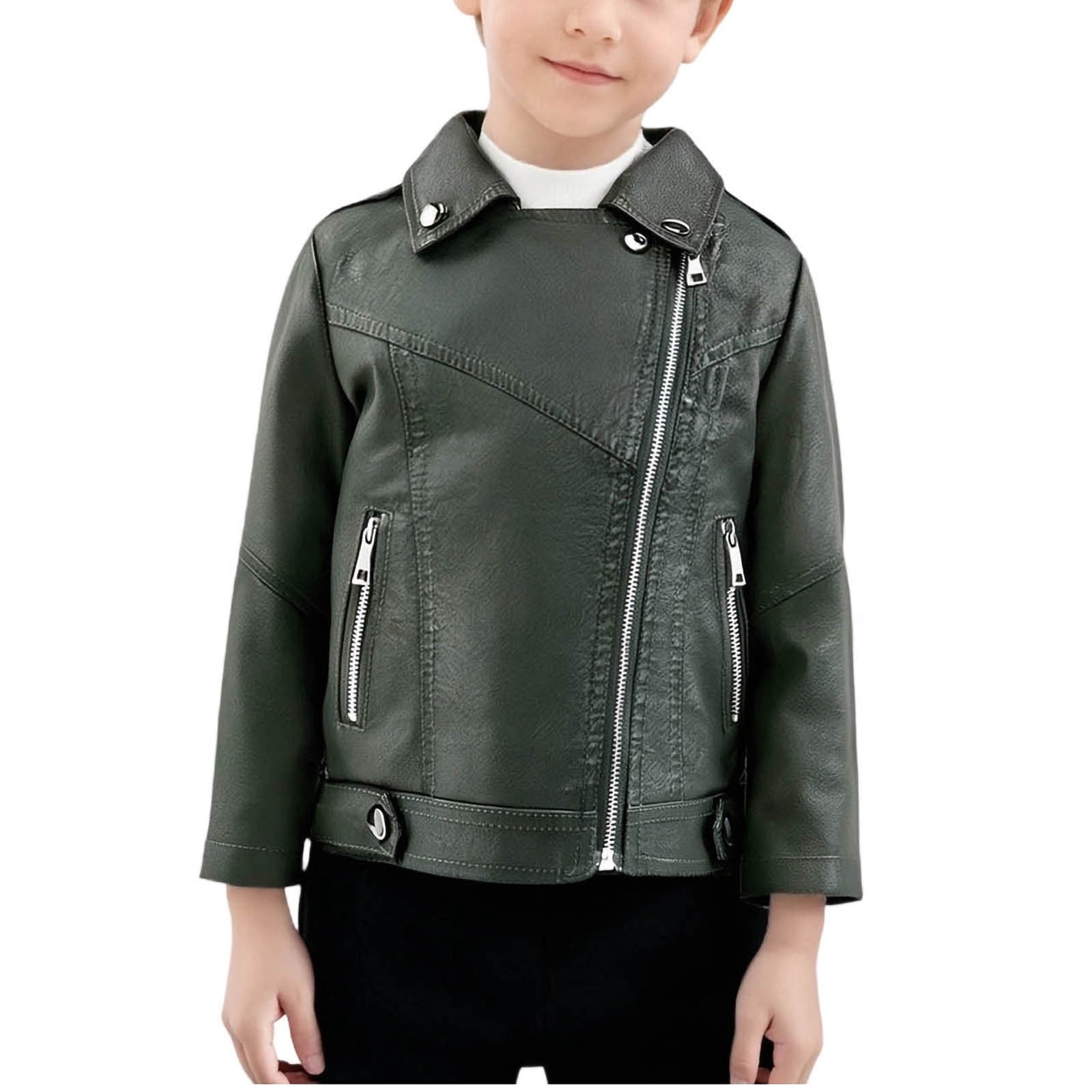 Army Lime Green Baby Jacket for Kids Girl Boy Fall Winter Turtleneck ...