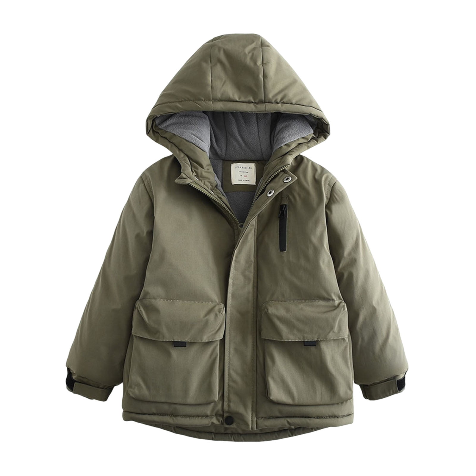 Army Lime Green Boy Girl Children Boy Girl Long Sleeve Parkas Jacket ...