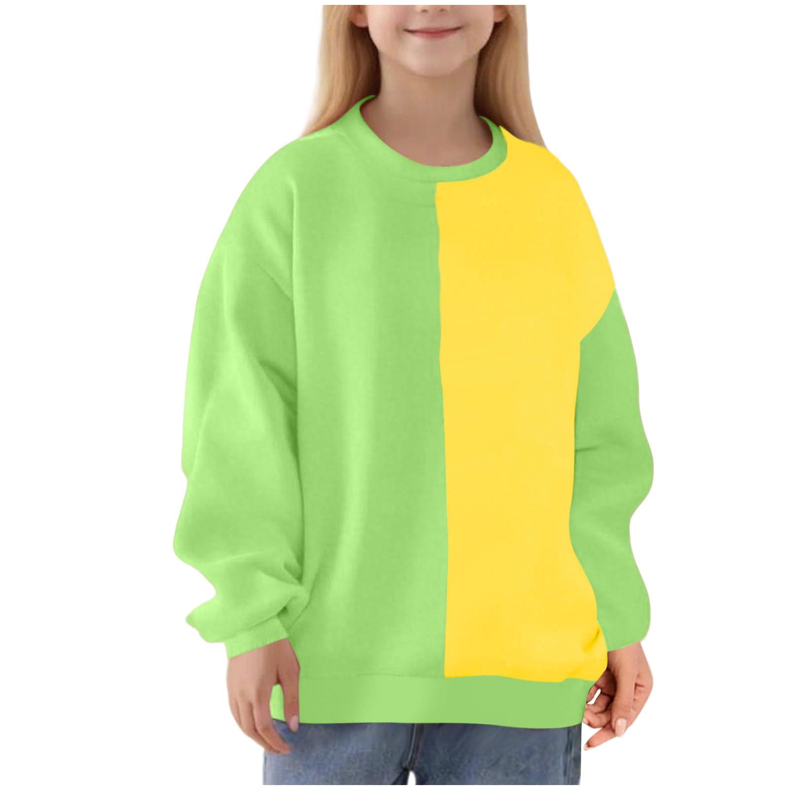 Army Lime Green Boy Girl Long Sleeve for Kids Girl Boy Winter Fall Crew ...