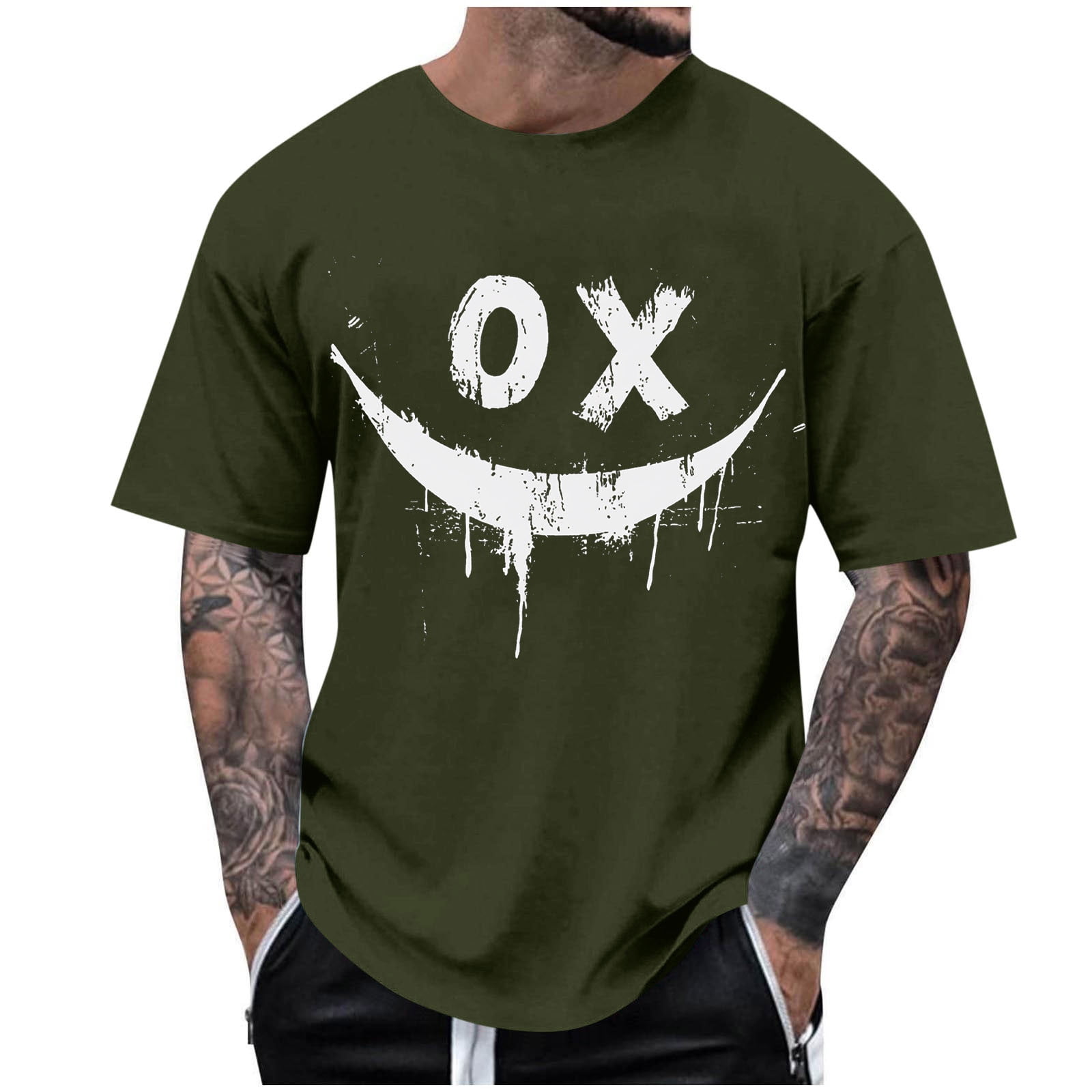 Army Lime Green Halloween Brunch Shirts for Mens Fall Summer Short ...