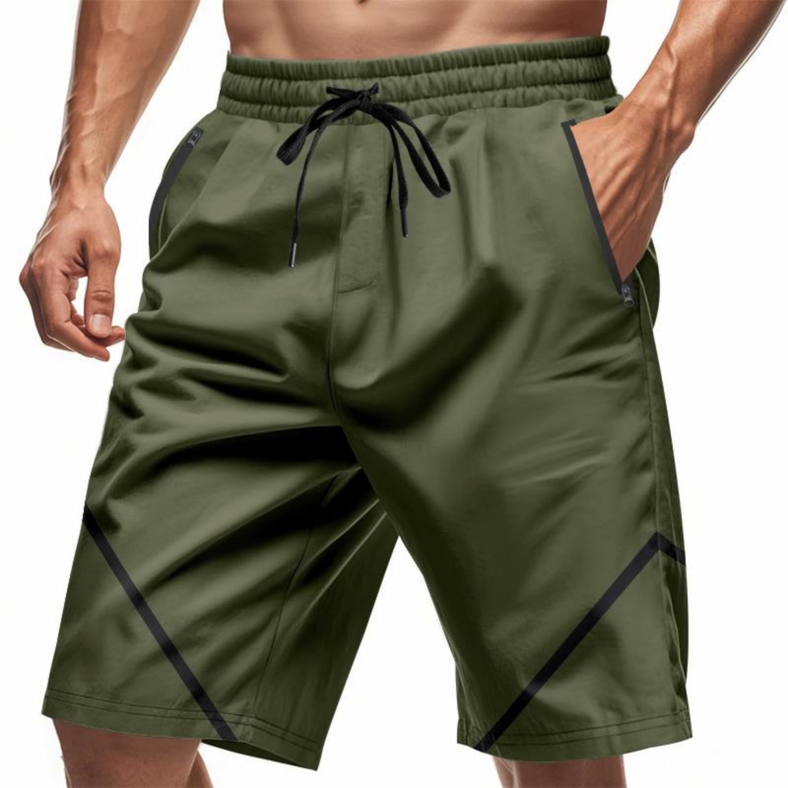 Army Lime Green Man Beach Lounge Pants Shorts for Mens Lace Color Block ...