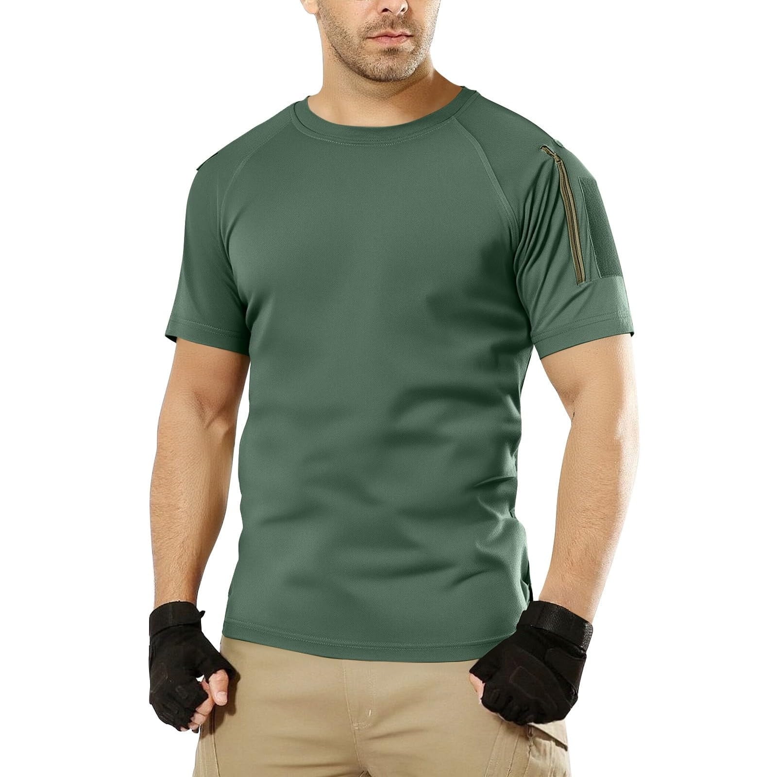Army Lime Green Short Sleeve T Shirts for Mens Fall Summer Crew Neck ...