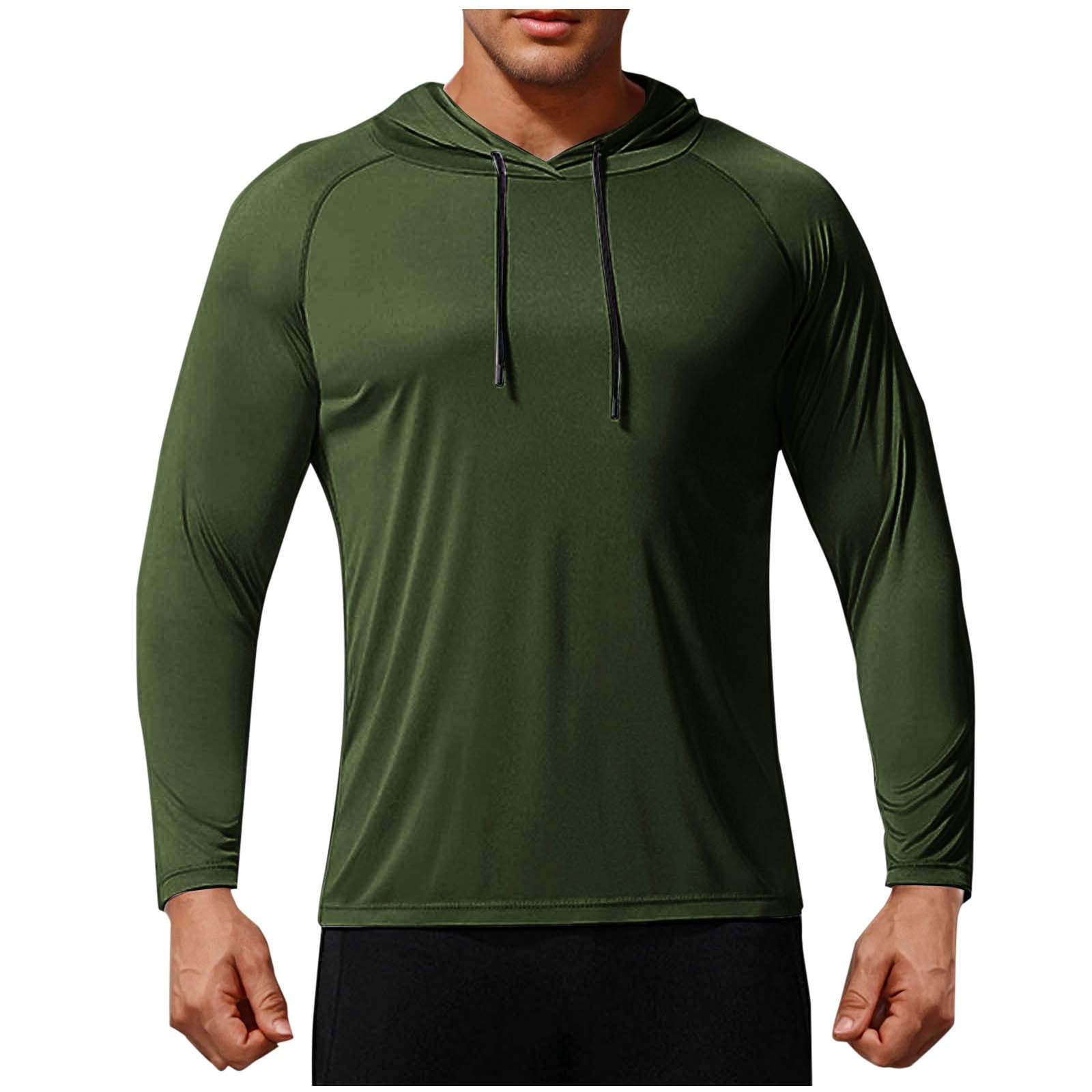 Army Lime Green Sun Protection with Hood Paperbag Plain Sport Athletic ...