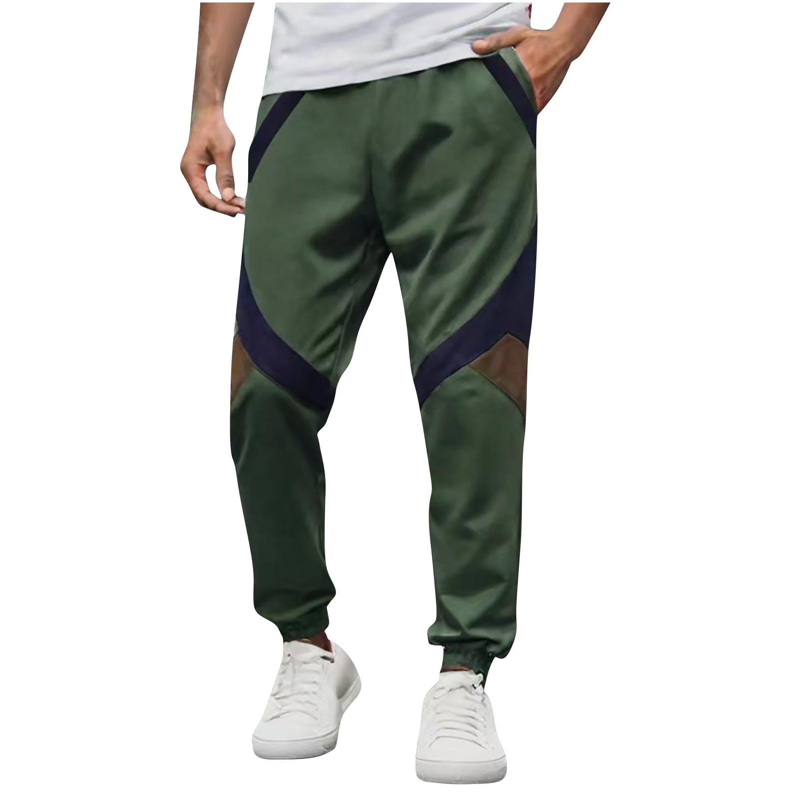 Army Lime Green Trousers Pants for Mens Summer Fall Color Block Work ...