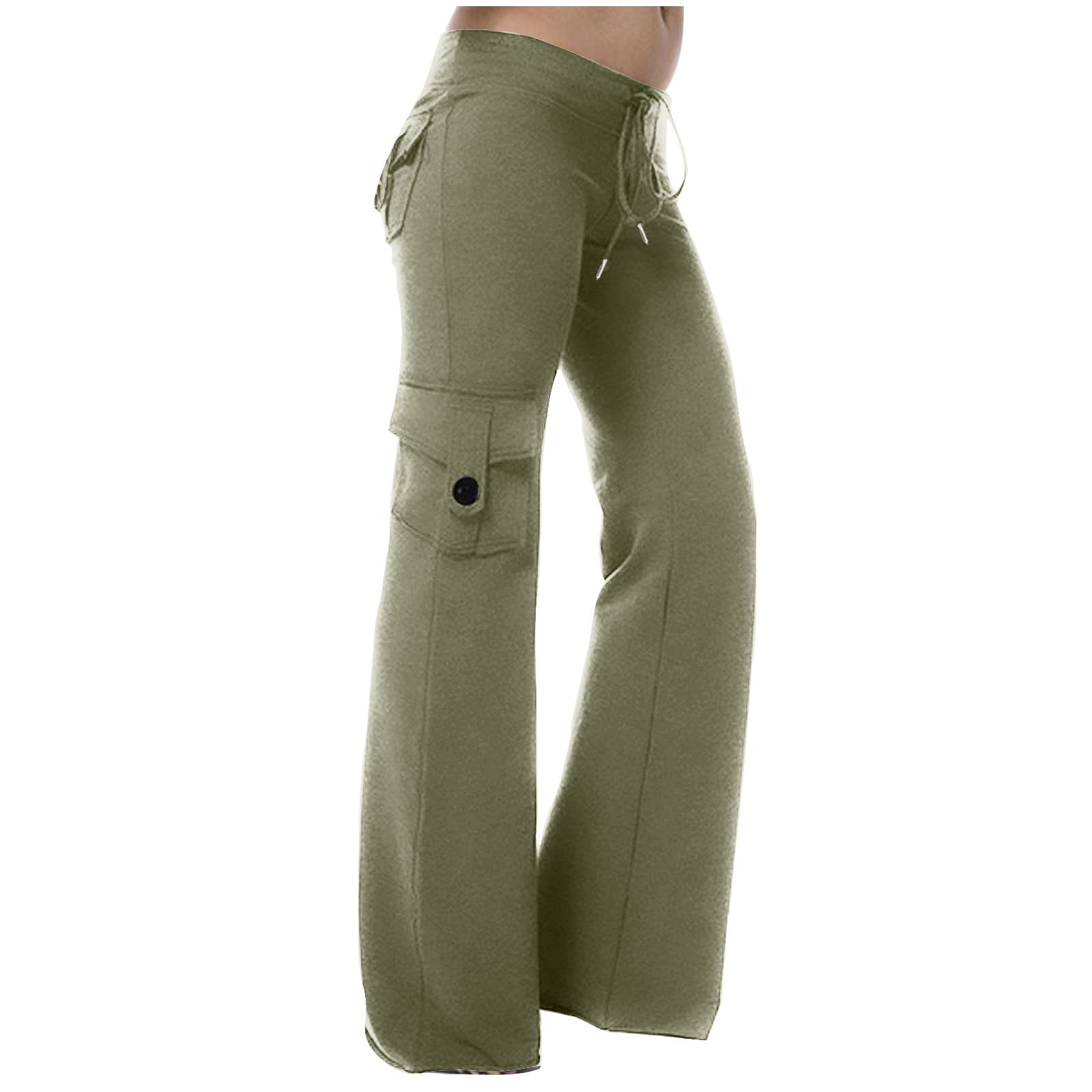 Army Lime Green Womens Cargo Sport Athletic Casual Jogger Pants for ...