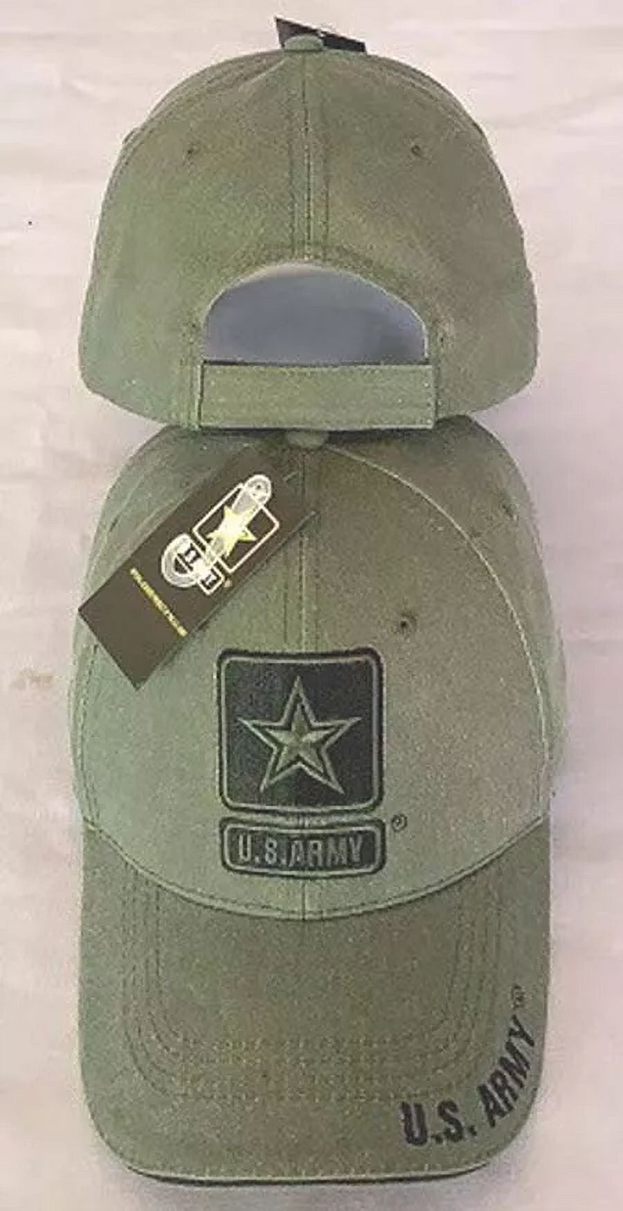 Army Logo OLIVE DRAB Veteran Cap Hat U.S. Military Retired Armed Forces ...