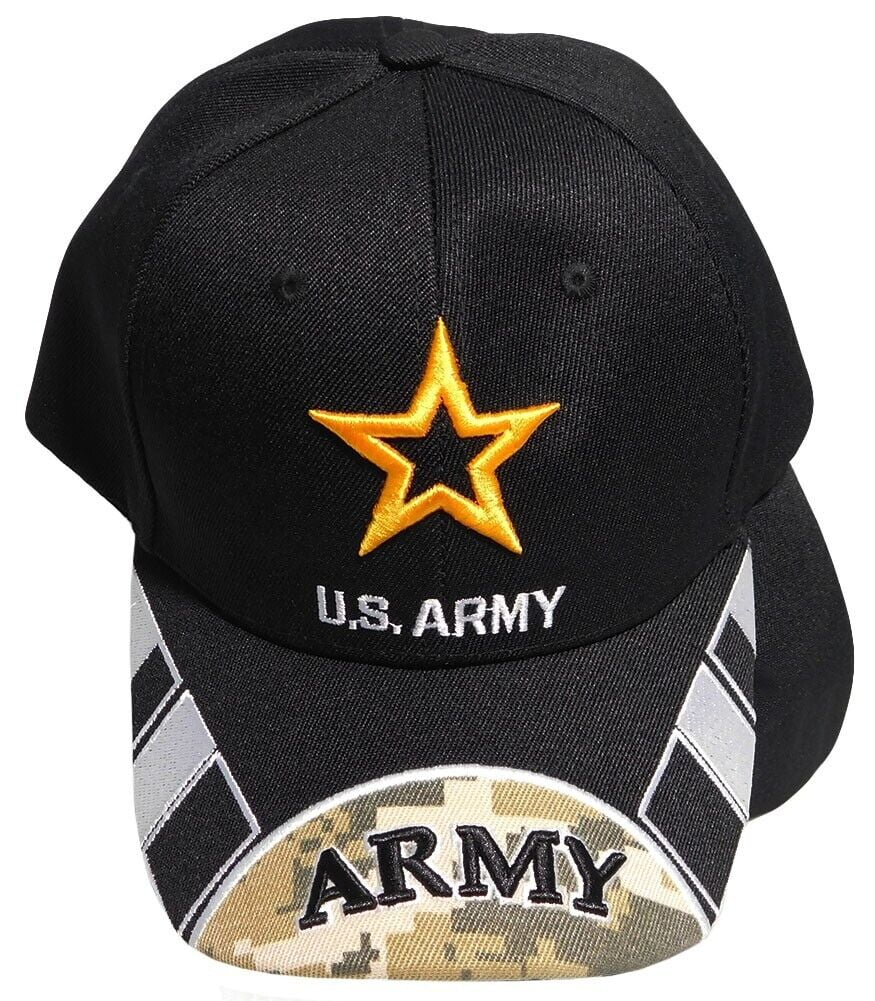 Army Logo W/ Army On Bill Black Embroidered Cap Hat CAP501U - Licensed ...