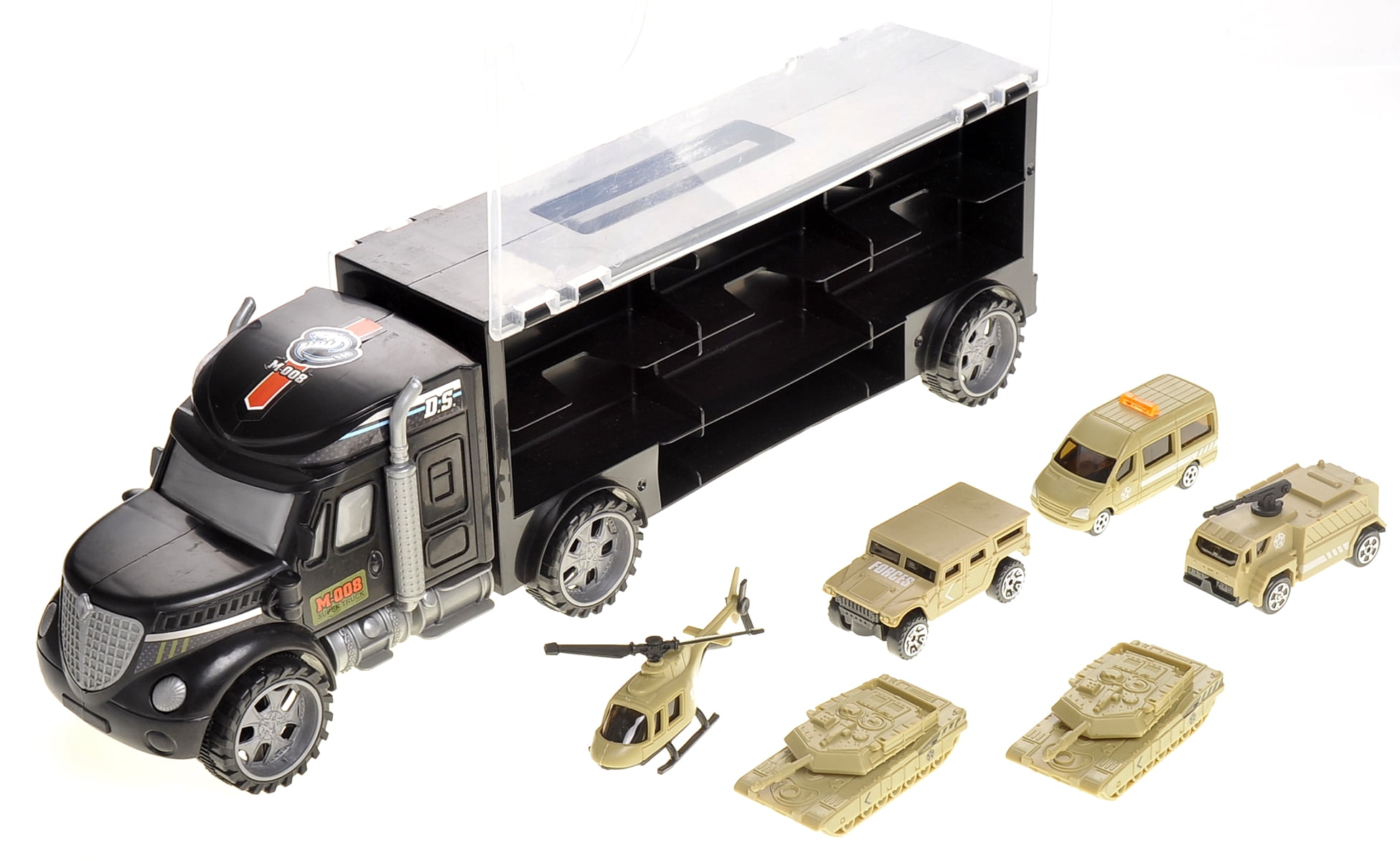 Army Lorry Toy, Military Transport Car Carrier with 6 Army Cars ...