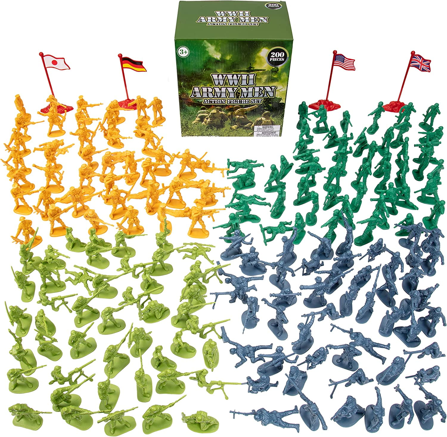 SCS Direct Army Men Action Figures, 200+ WWII Soldier Set, Realistic ...