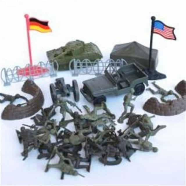 Army Men, Tank, Truck, Cannon, Combat Force Base Military 40pc Play Set ...