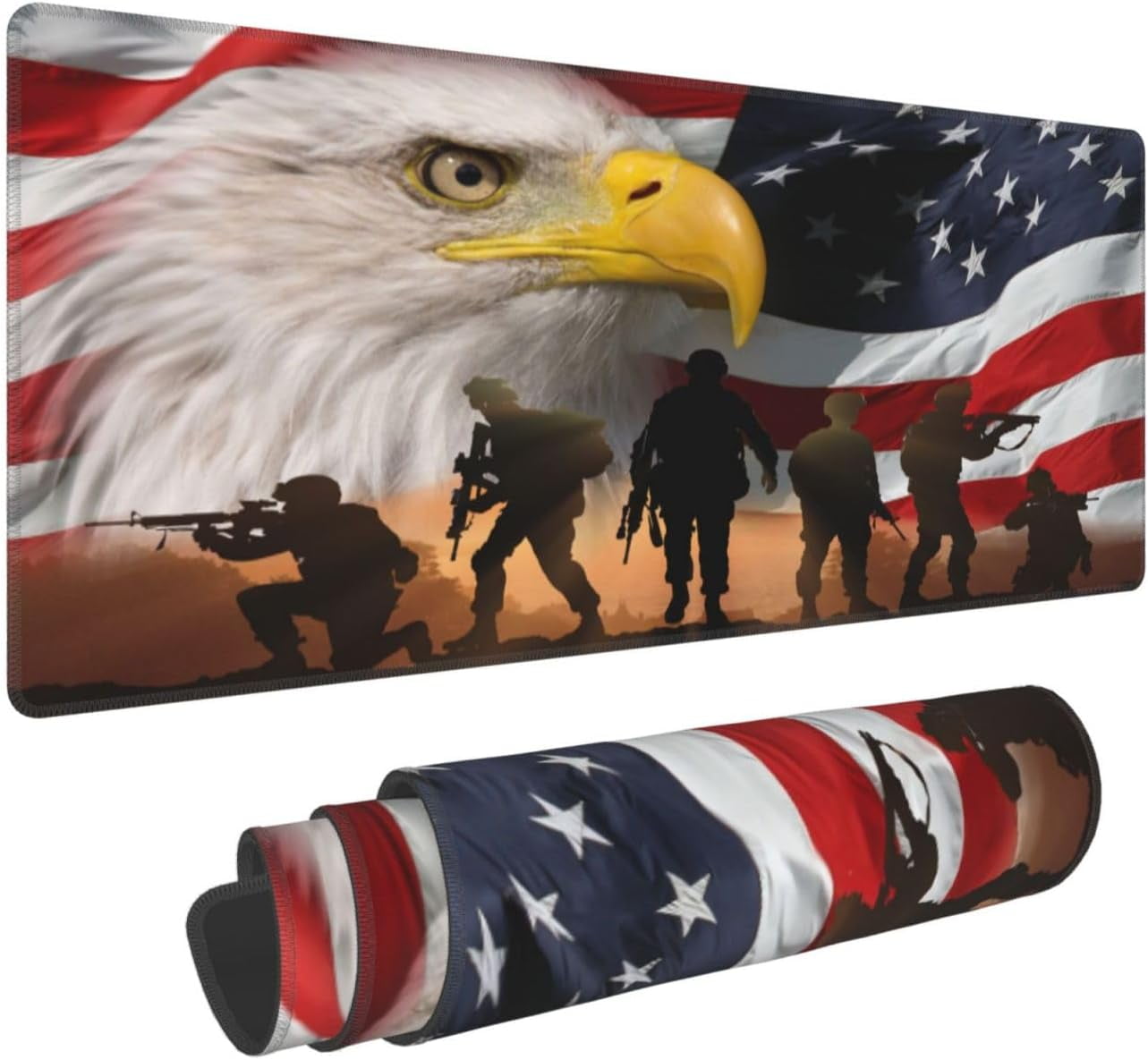 Army Military Veteran American Flag North American Bald Eagle Freedom ...