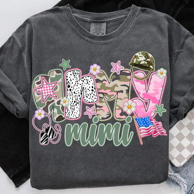 Army Mimi Shirt, Military Family Shirt, Camo Mimi Shirt, Patriotic Mimi ...